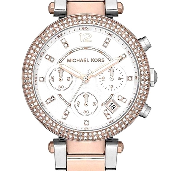 Michael Kors | Accessories | Michael Kors Twotone Rose Gold Glitz ...